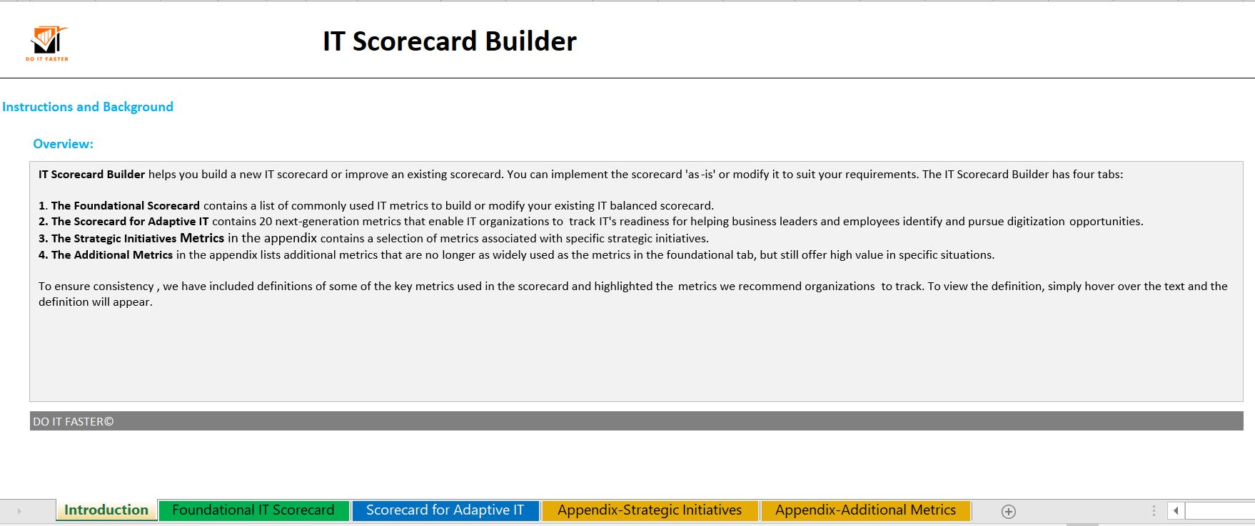 IT Management Toolkit | IT Scorecard Builder | The Tech Plans Lab